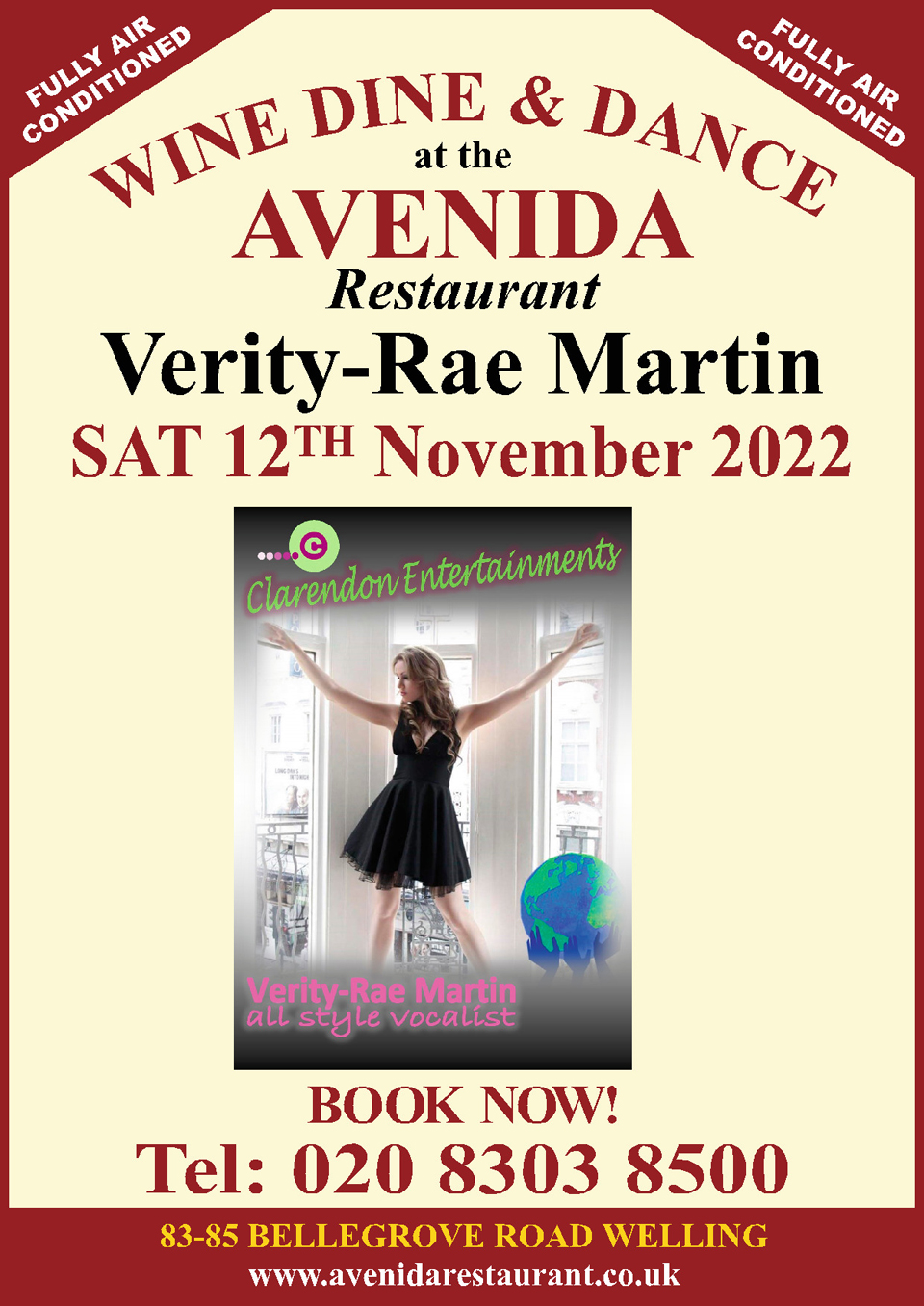 Cabaret live music Avenida Restaurant Welling Kent with live cabaret music